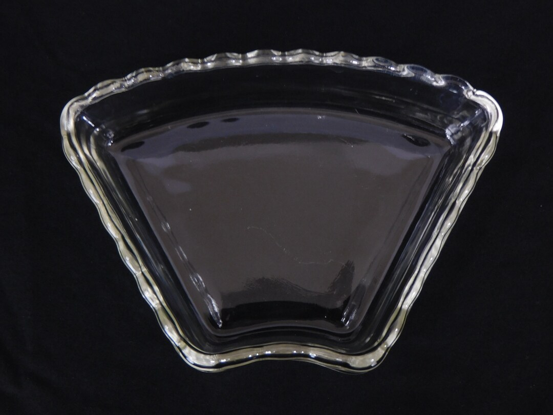 Vintage Relish Tray Dish Replacement, Clear Glass, Scalloped Rim, Lazy ...