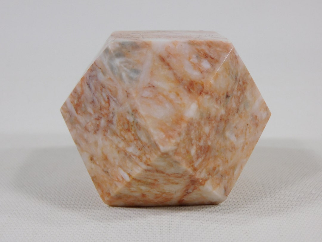 Vintage Polished Stone Paperweight, Octagon Shaped Paperweight ...