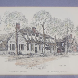 Vintage Williamsburg Print by Artist Clark M Goff Framed and - Etsy