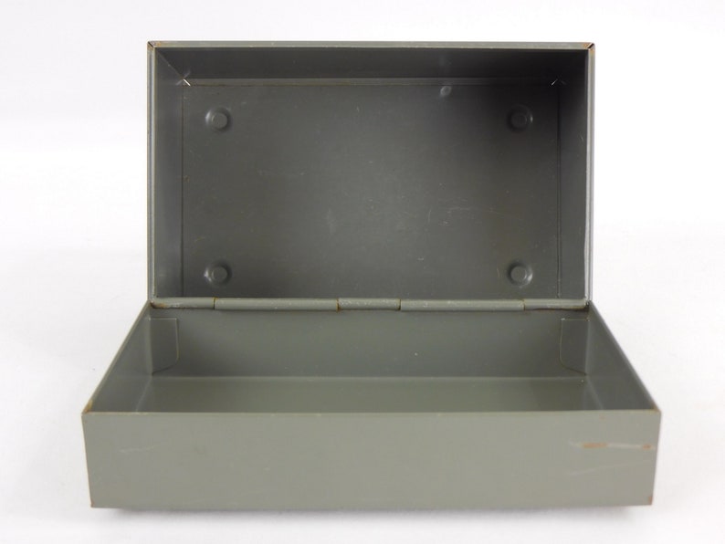 Vintage GWS 533 Metal 3 X 5 Index Card File Box Hinged Lid - Etsy