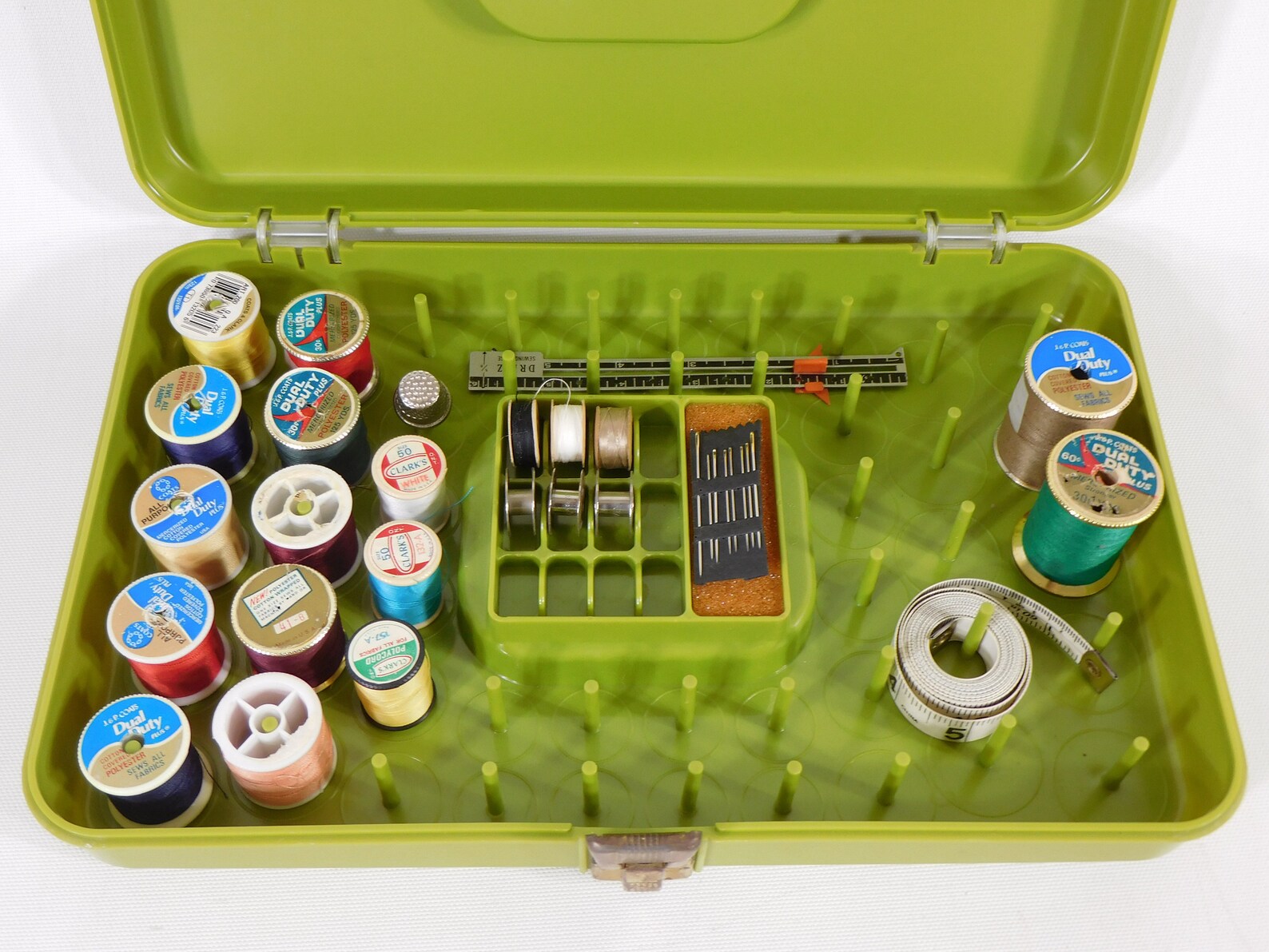 Vintage Wilson Sewing Box Thread Box Lime Green Holds 48 | Etsy