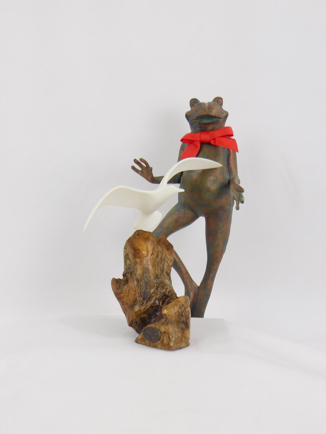 Vintage John Perry Seagull on Burl Wood, Art Sculpture, Mobile Bird in ...