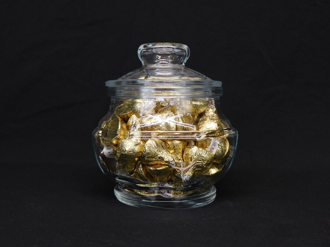 Octagon Apothecary Jar With Lid - Clear Glass Candy Jar, Storage Jar ...