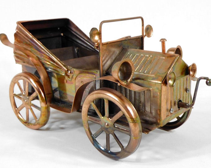 Antique Car Music Box Copper Automobile Plays King of the Road Made in ...
