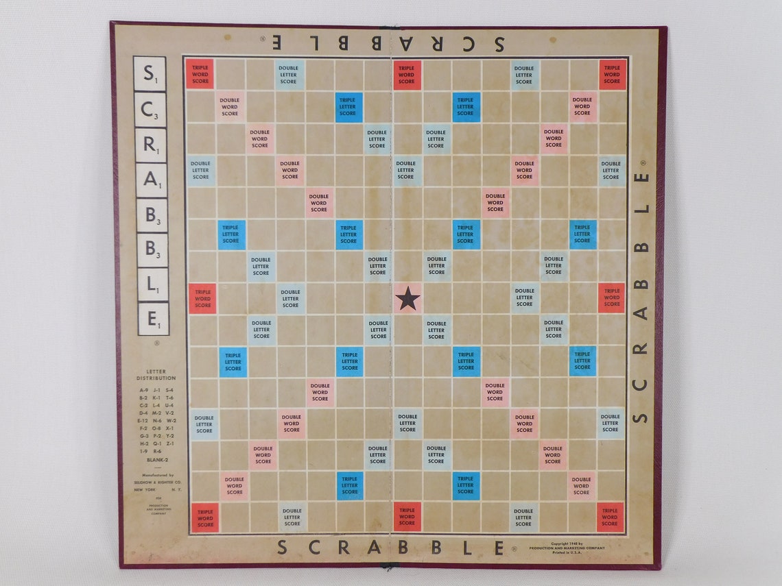 Scrabble Brand Crossword Word Game 1948 53 Selchow & Righter | Etsy