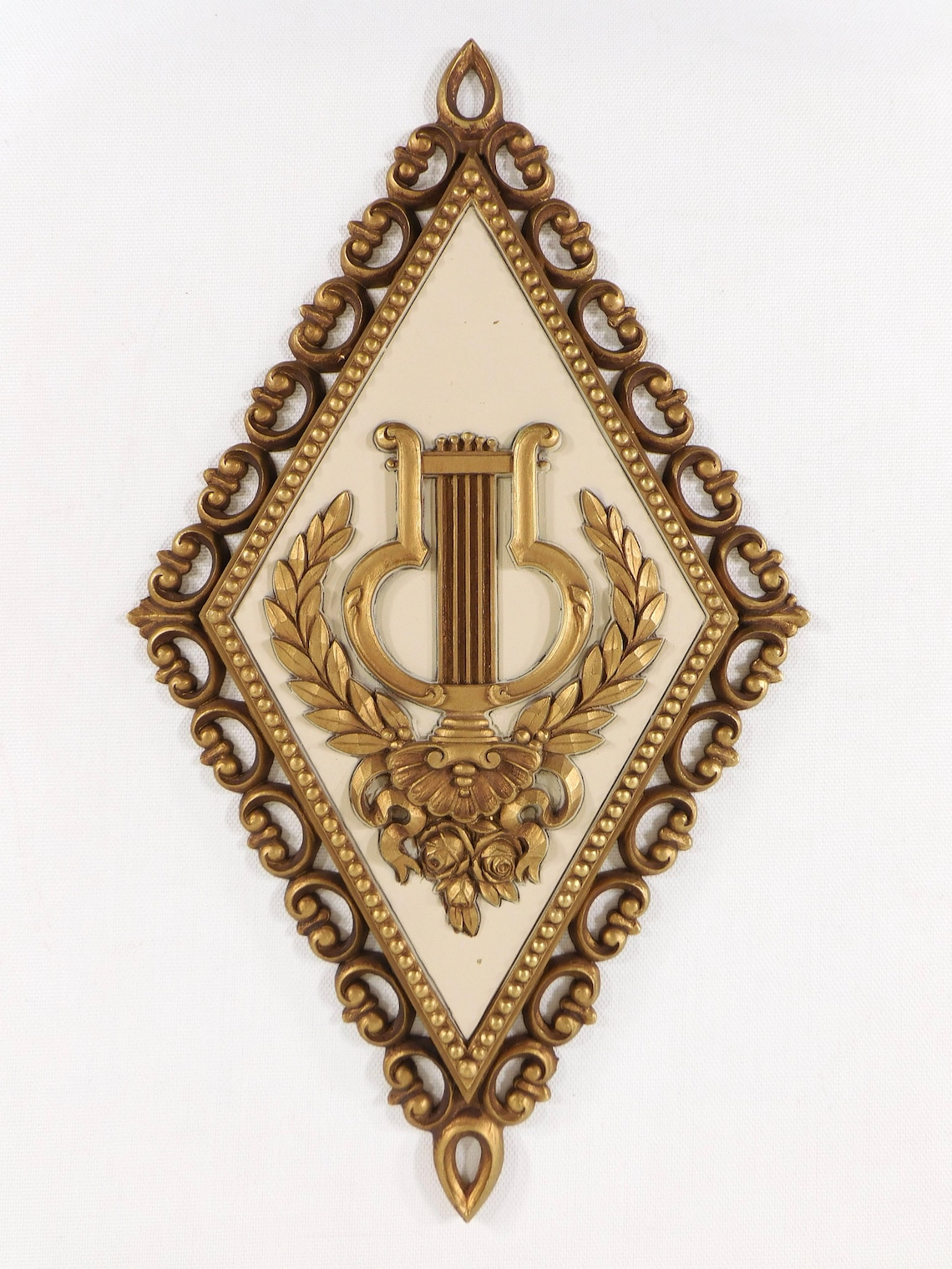 Vintage Gold Wall Plaques Diamond Shaped Hollywood Regency | Etsy