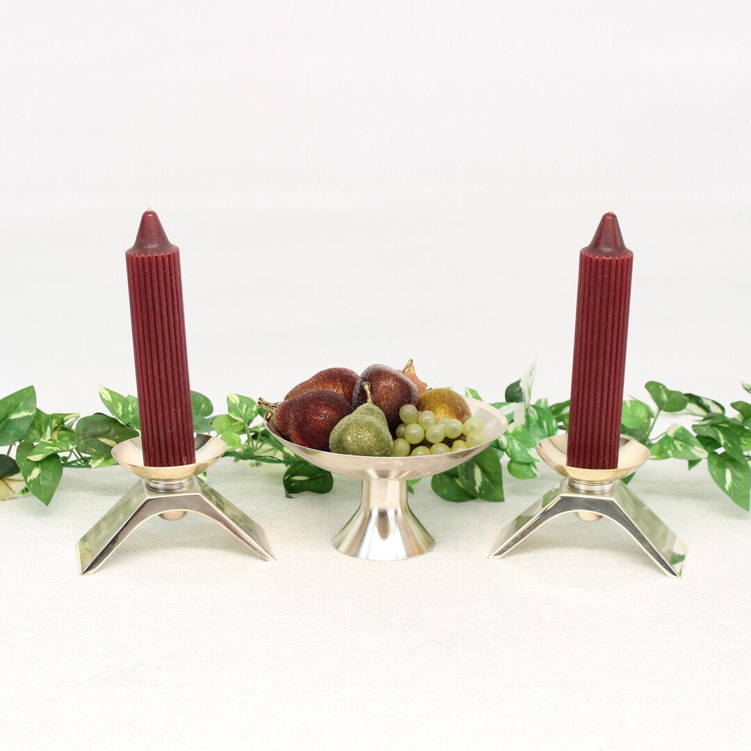 Vintage WMF- IKORA Made in Germany Brushed Silver Plate Candleholders ...