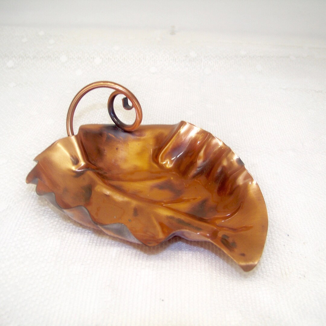 Solid Copper Leaf Dish Gregorian Coppersmiths Made in USA Copper Candy ...