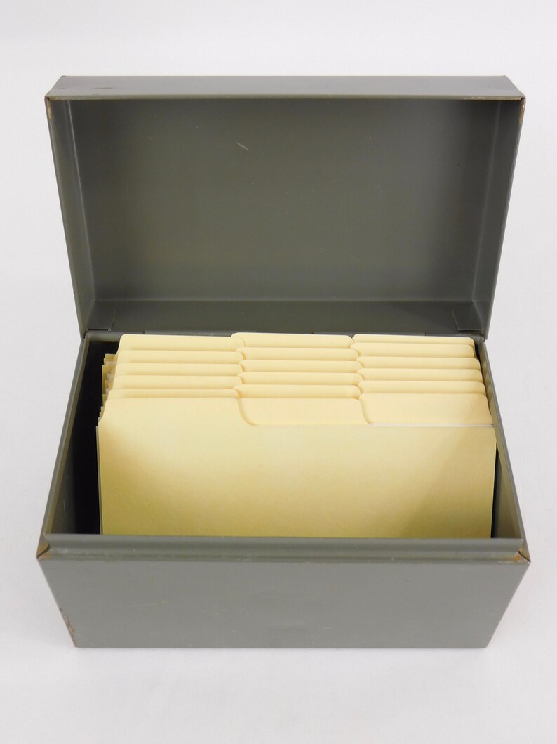 Vintage GWS 533 Metal 3 X 5 Index Card File Box Hinged Lid - Etsy