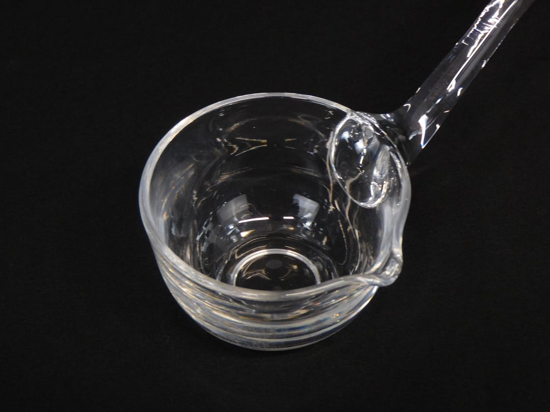 Vintage Glass Punch Bowl Ladle With Pour Spout Clear Glass Serving ...