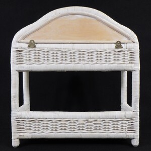 Vintage Wicker Shelf, Two Tier Shelf, White Wicker Rattan, Free ...