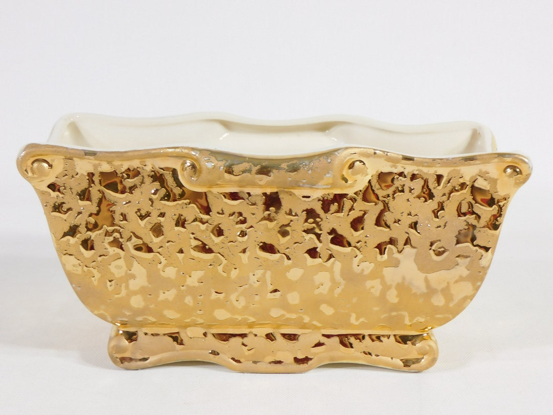 Weeping Gold Pottery, Mid Century Modern Decor, MCM, Indoor Plant ...