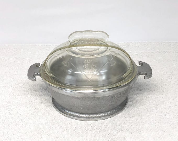 Guardian Service 1 Quart Round Casserole Pan With Glass Lid Hammered ...