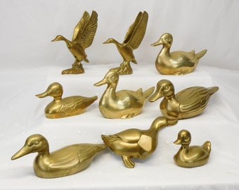 Vintage Pair of Brass Ducks - Etsy