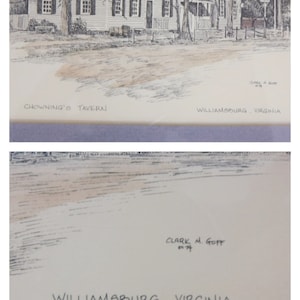 Vintage Williamsburg Print by Artist Clark M Goff Framed and - Etsy