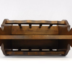 Wood Magazine Rack From Leick Furniture, Mahogany Finish, Spindle ...