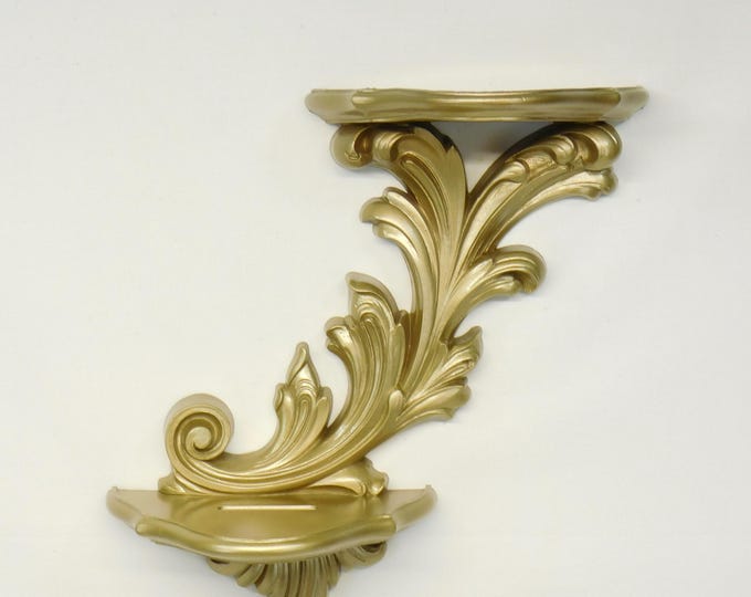 Gold Shelf Double Shelf HOMCO Shelf Hollywood Regency Dart Industries ...