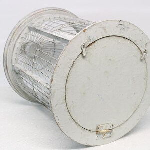 Vintage Bird Cage Hanging Round Dome Wooden & Wire Bird Cage Opens From ...