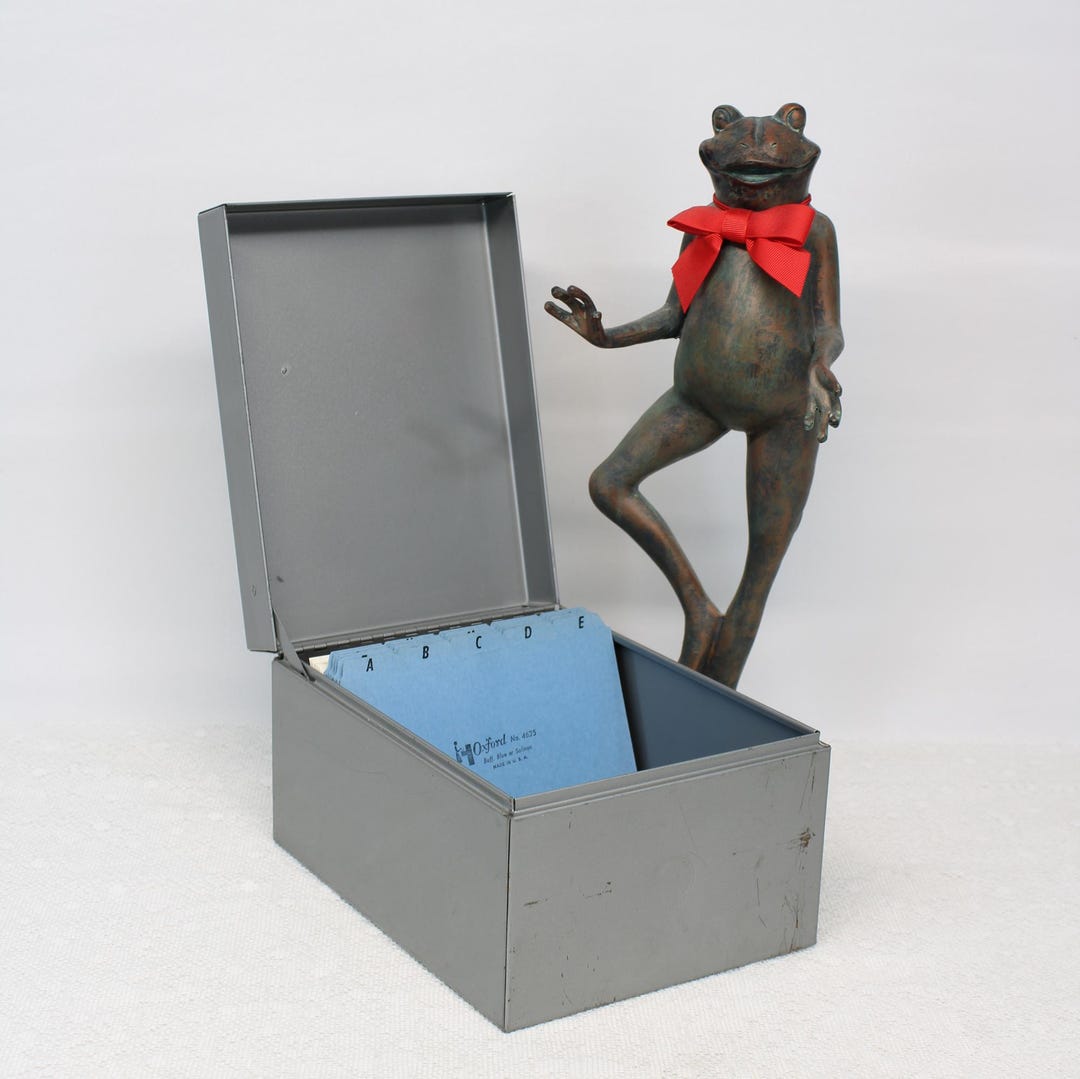Vintage Weis File Box Industrial Metal 4 X 6 Card File, Merchants Box ...