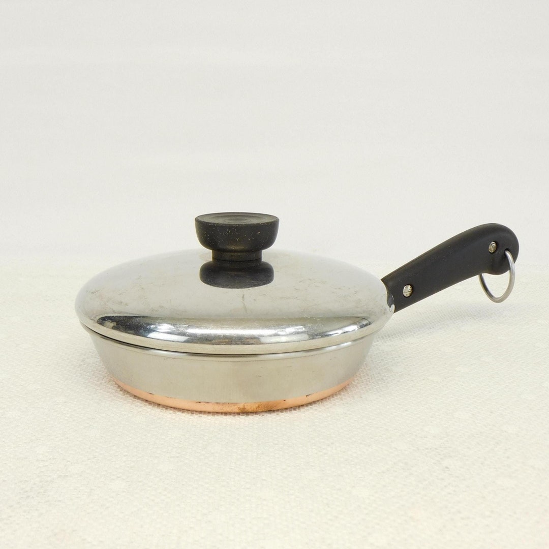 Revere Ware 6" Skillet Copper Bottom Frying Pan With Lid Double Rings ...