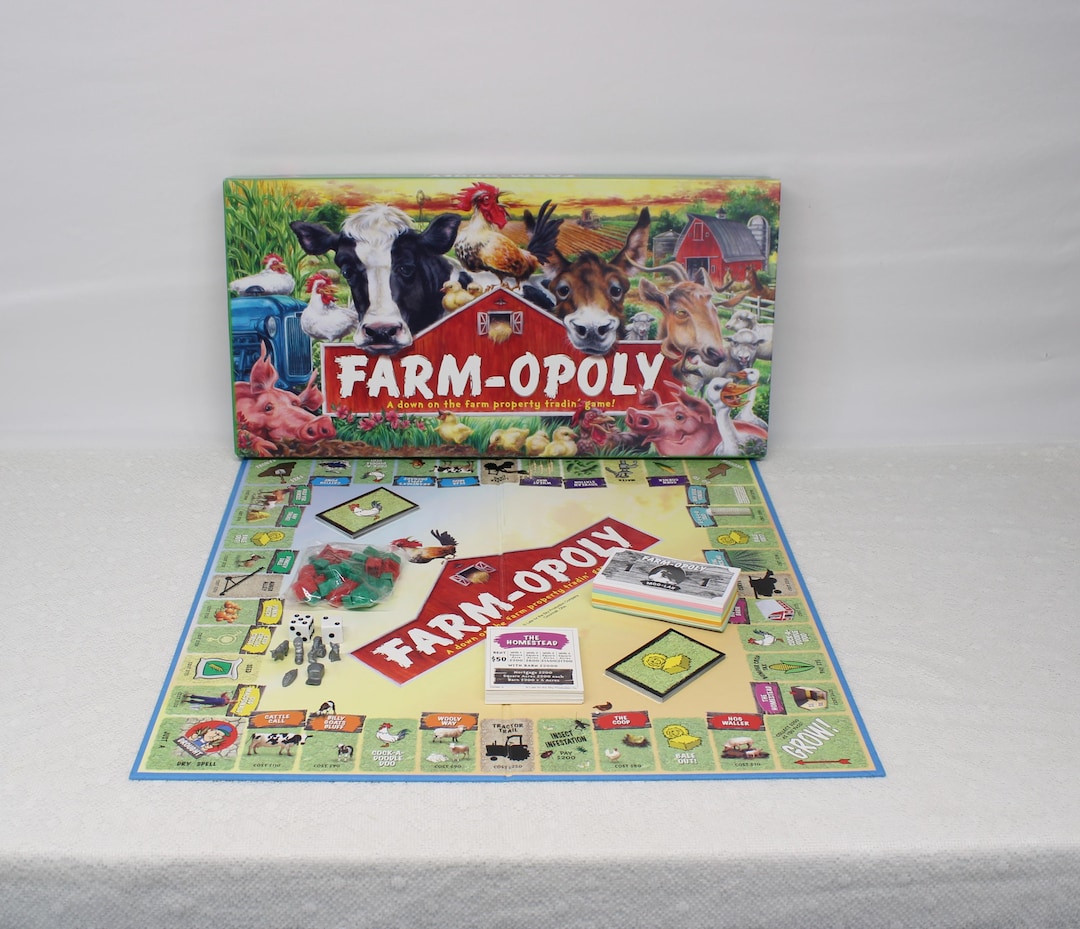 Farm-opoly Board Game, A Down on the Farm Property Trading Game - Etsy