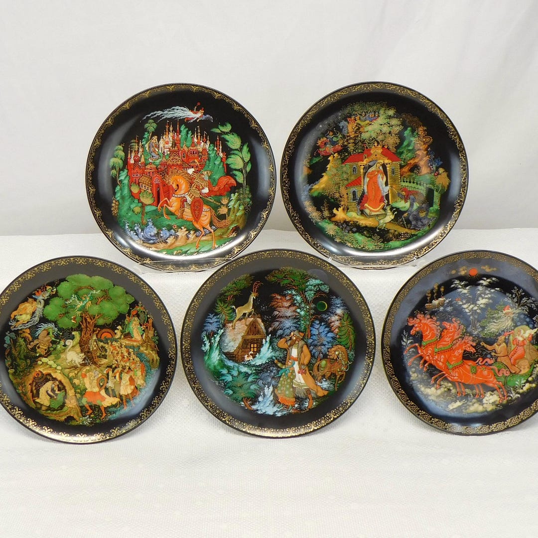 Vintage Russian Legends Collector Plates by Palekh Art Studios ...