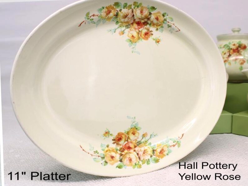 Vintage Hall Dinnerware Yellow Rose Pattern 1940's Tea Pot, Cream ...