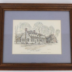 Vintage Williamsburg Print by Artist Clark M Goff Framed and - Etsy