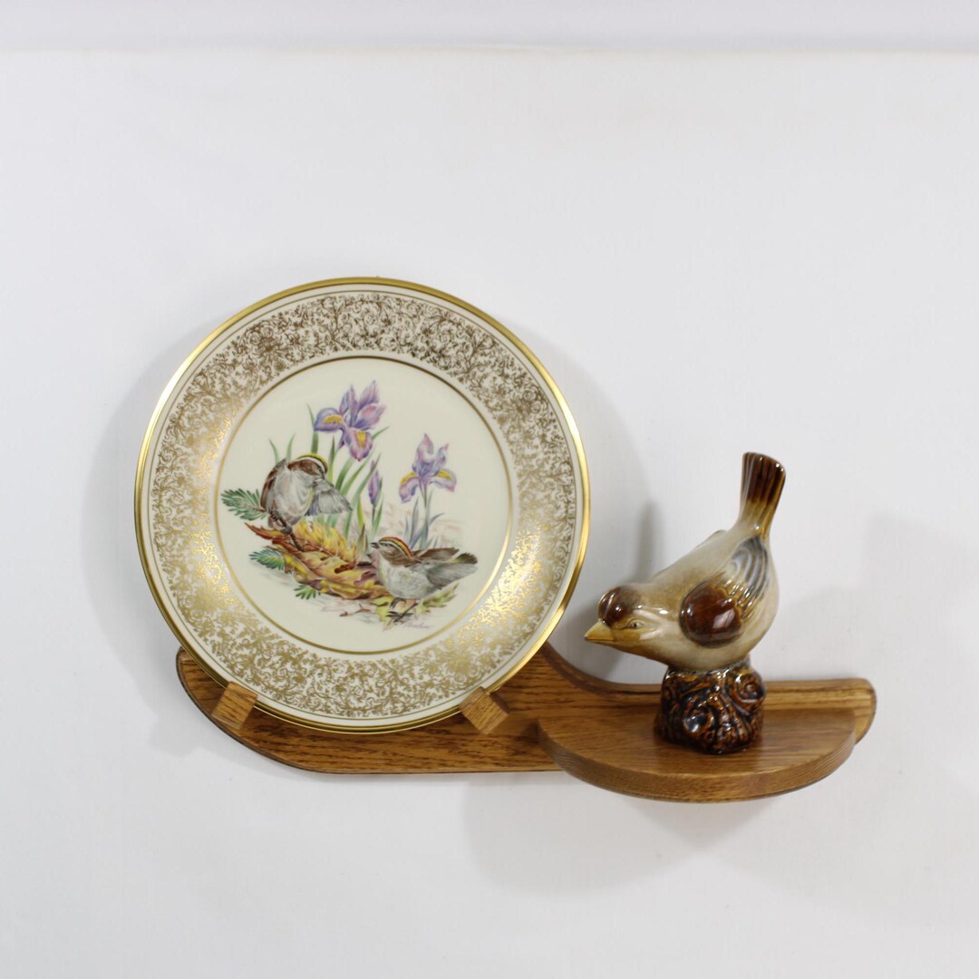 Solid Wood Plate Rack With Half Shelf Cup and Saucer Display OOAK ...