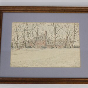 Vintage Williamsburg Print by Artist Clark M Goff Framed and Matted ...