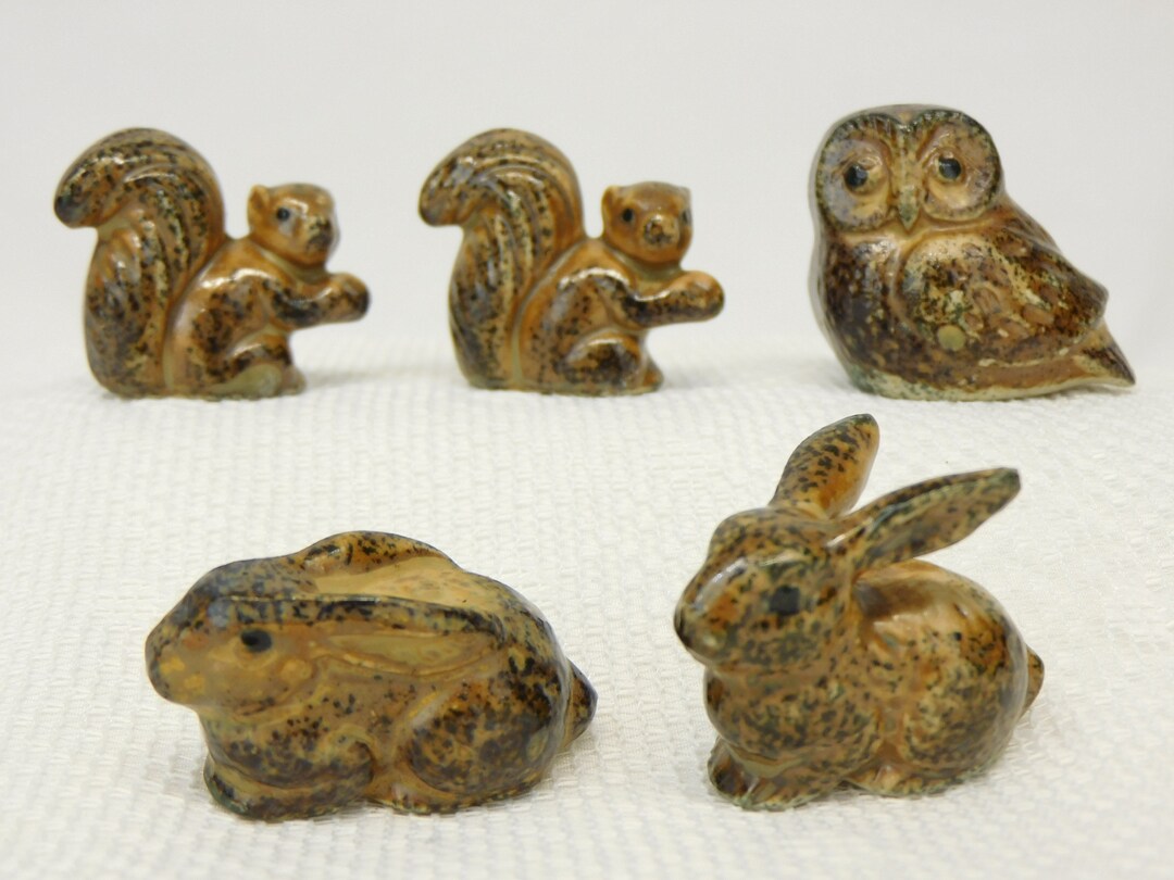 Miniature Porcelain Figurines, Animal Family, Miniature Wildlife ...