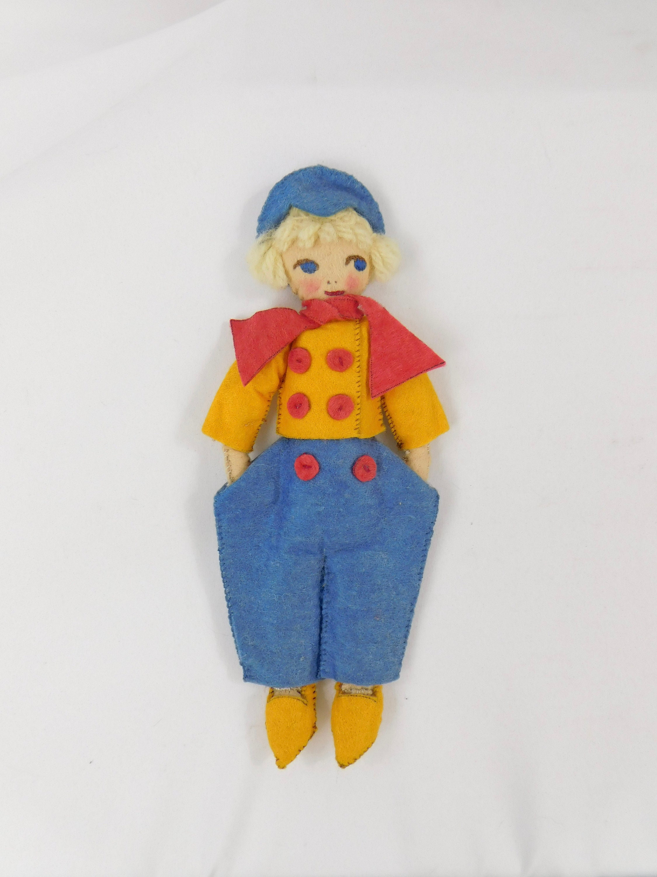 Vintage Hand Sewn Dutch Boy Felt Doll, Dutch Sailor, 8 1/2 Inches ...