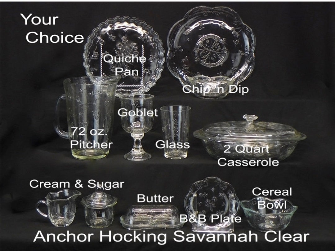 Anchor Hocking Savannah Clear Dinnerware Your Choice Pitcher, Casserole ...