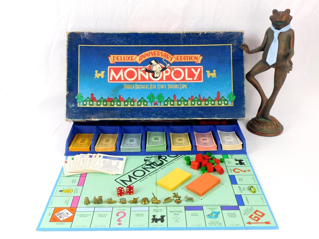 Monopoly Deluxe Anniversary Edition 1985, Gold Monopoly Tokens ...