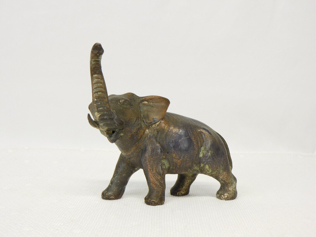 Vintage Metal Elephant Figurine With Trunk up Made in Japan - Etsy