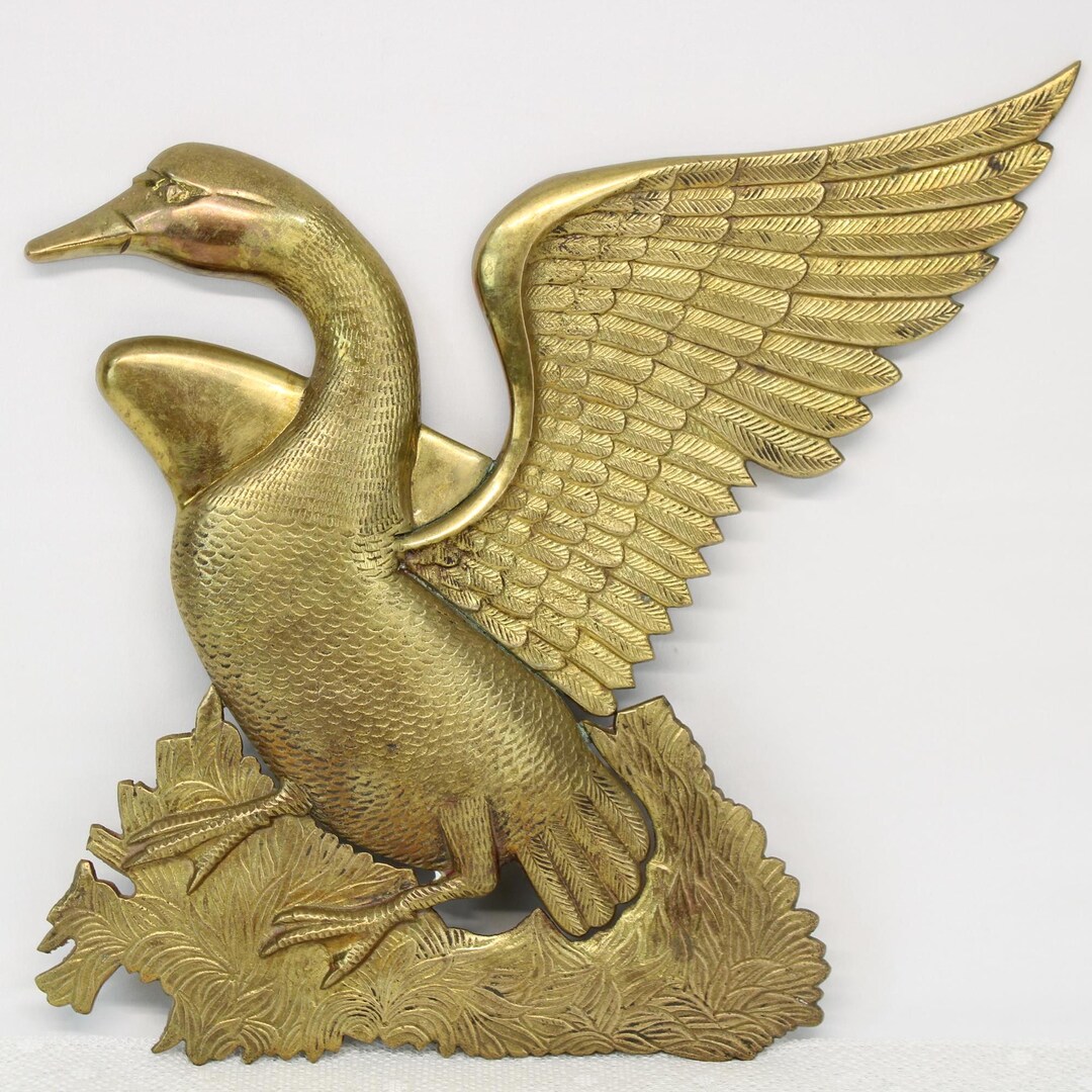 Large Brass Goose Plaque Wall Plate Cabin Decor - Etsy