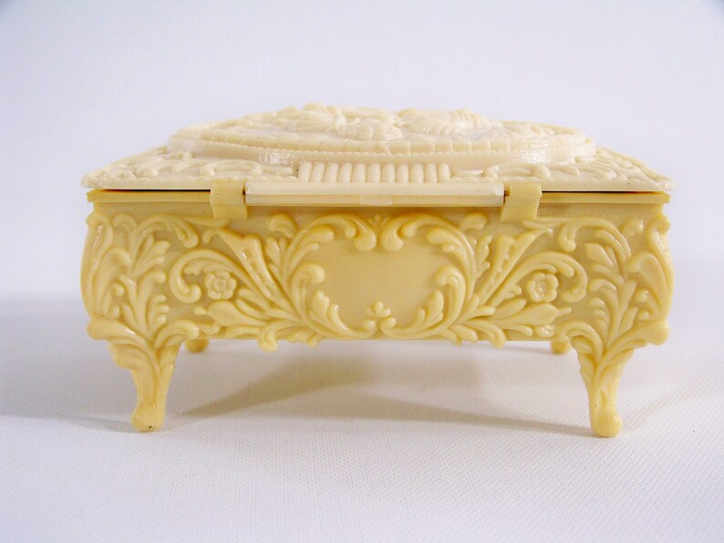 Celluloid Jewelry Box with Mirror Trinket Box Dresser Box | Etsy