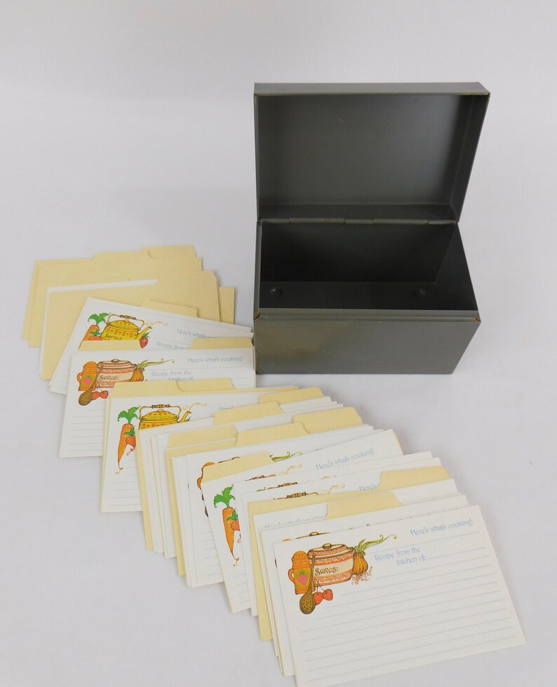 Vintage GWS 533 Metal 3 X 5 Index Card File Box Hinged Lid - Etsy