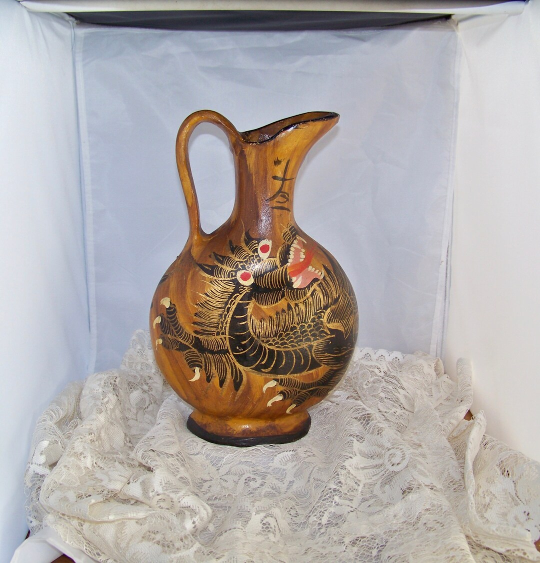 Chinese Dragon Jug With Handle Pottery Jug Clay Art - Etsy