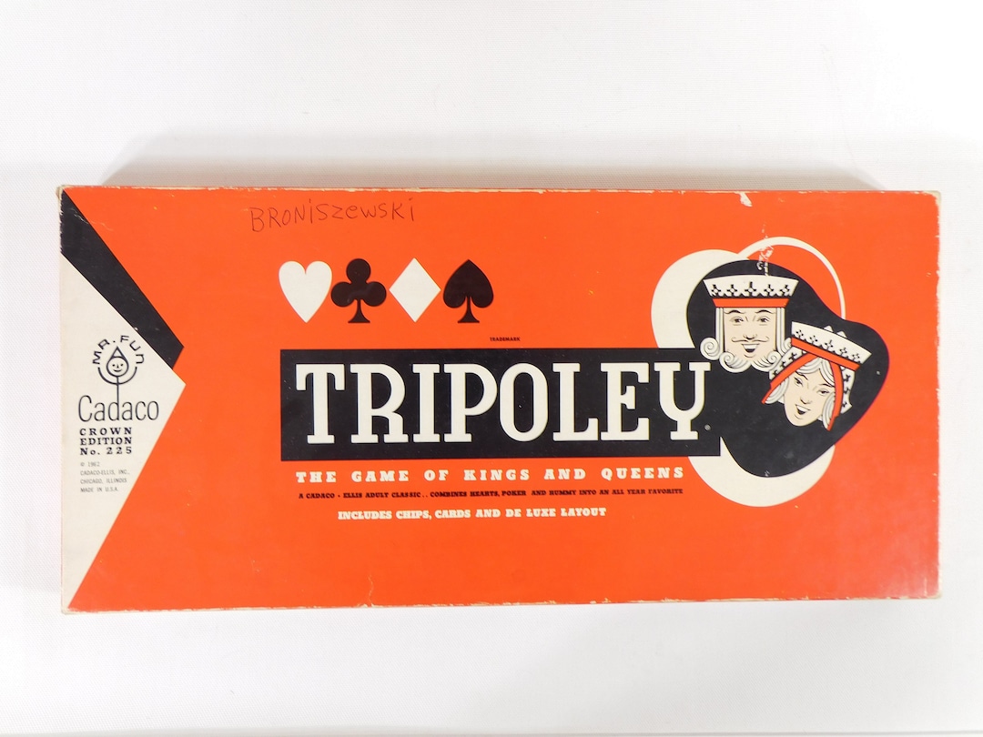 Vintage Tripoley Crown Edition, 1961 Includes Chips, Cards and Deluxe ...