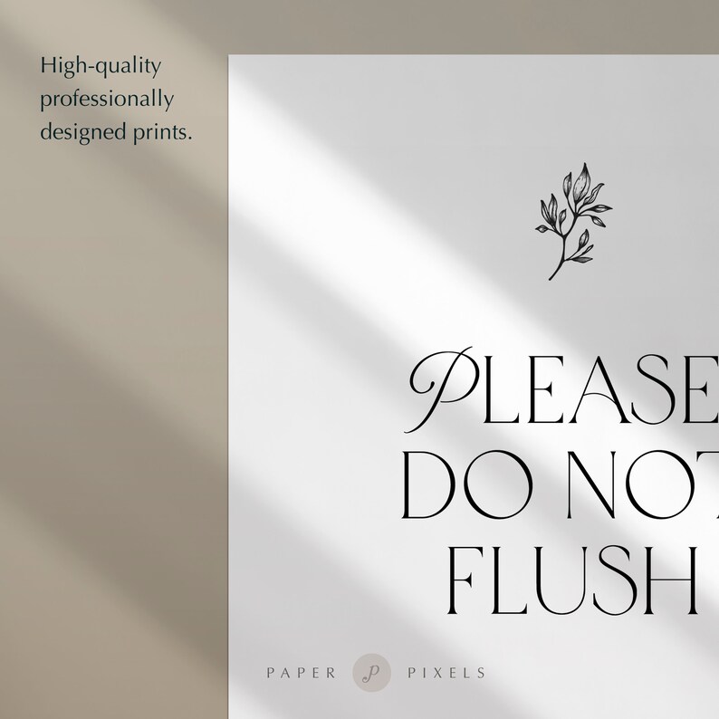 Please Do Not Flush Printable Sign for Airbnb Bathroom Toilet, Airbnb ...