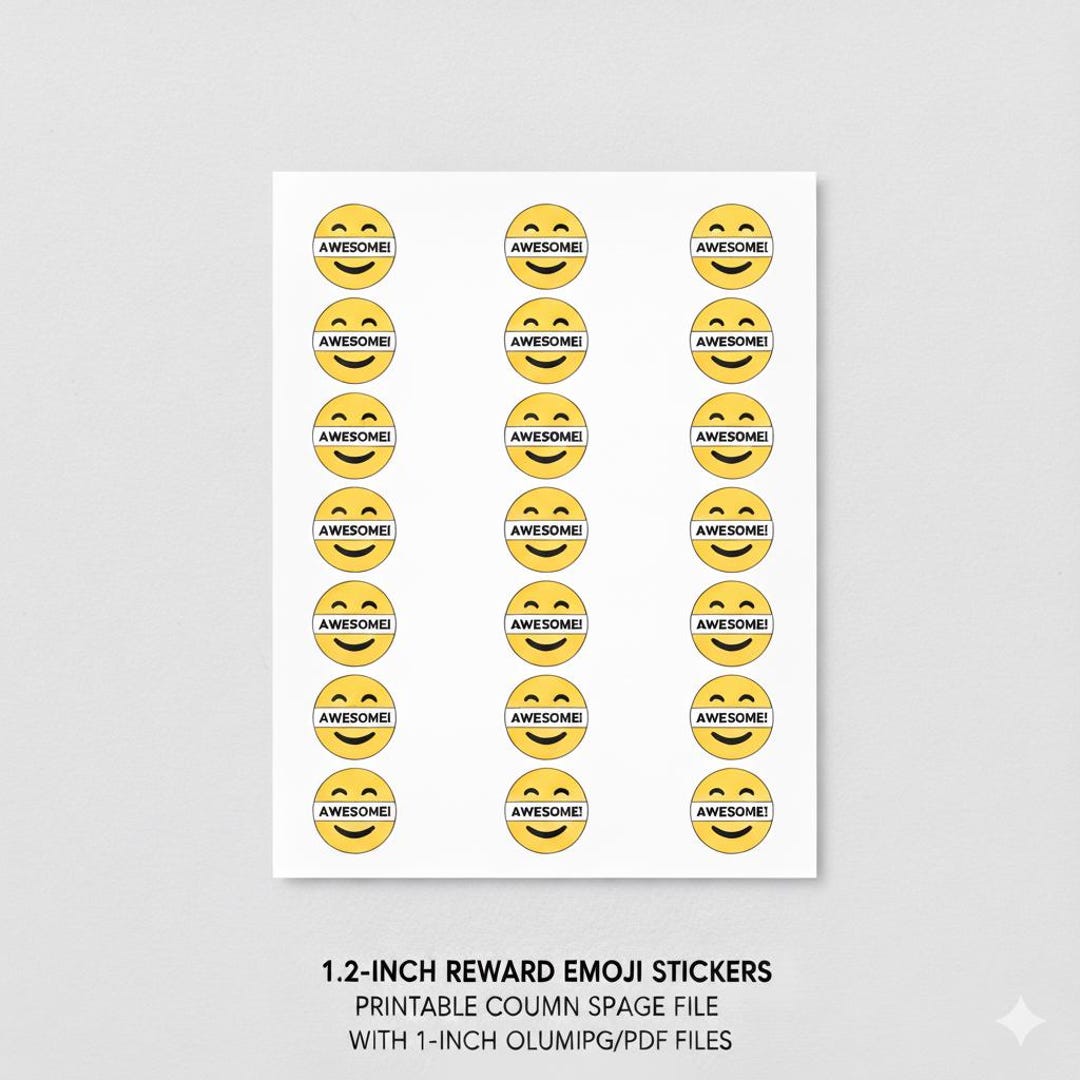 Printable Rewards Emoji Sticker Digital Download Classroom Behavior ...