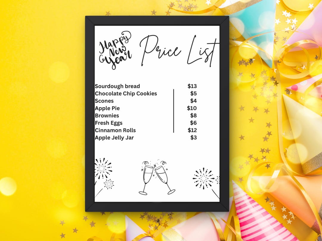 Holiday Farm Stand Price List Template: Editable Micro Bakery Sign (8 ...
