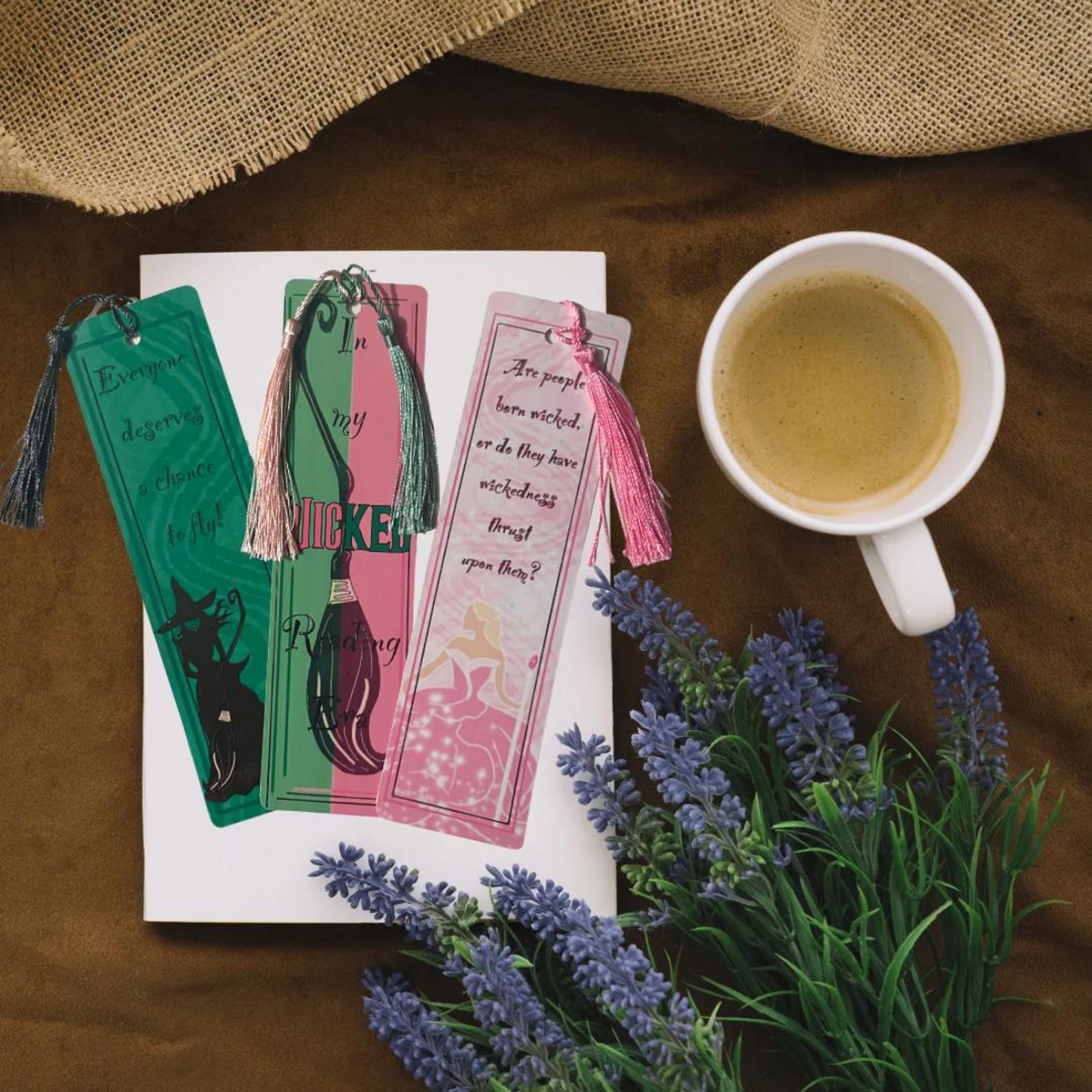 Wicked Musical Bookmark Set: Broadway Fan Gift, Tassel Bookmark - Etsy