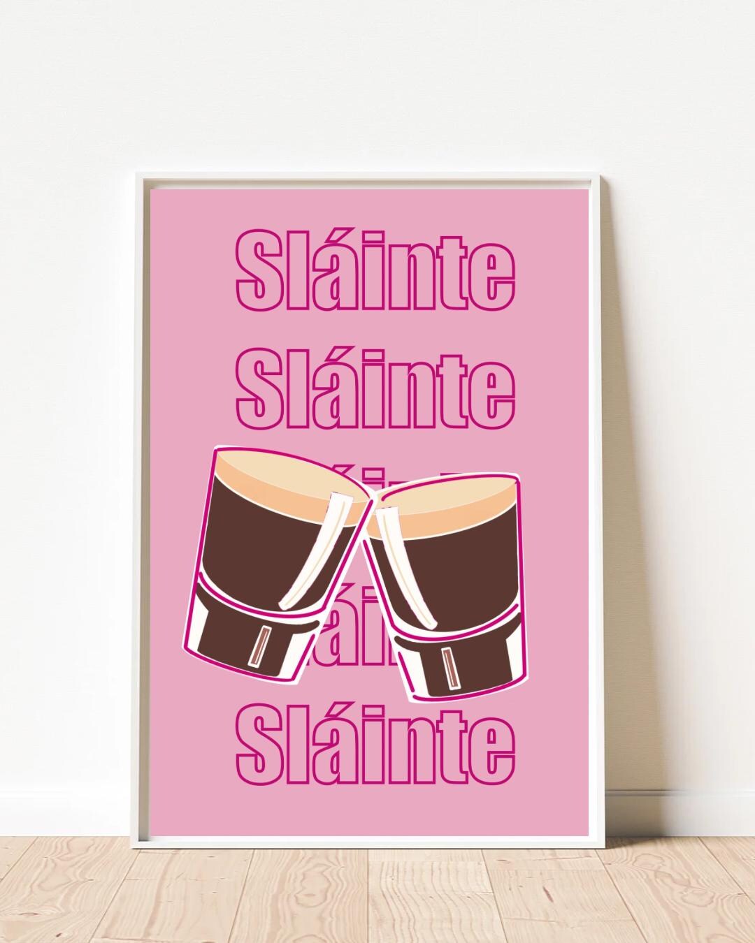 Baby Guinness Sláinte Print: Irish Cheers Art for Home Bar - Etsy