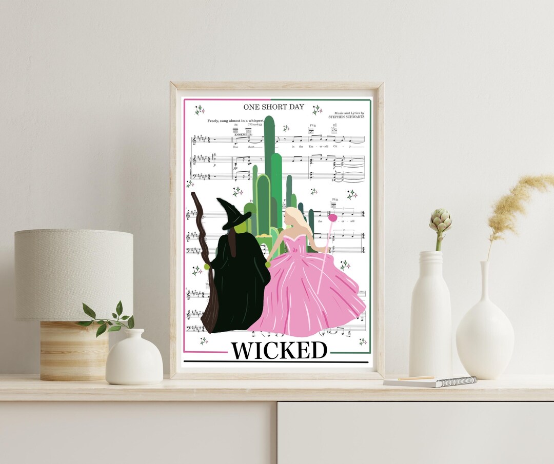 Wicked Musical "one Short Day" Art Print – Emerald City Theatre Decor ...