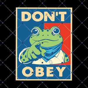 Portland Frog Don't Obey Poster - Etsy
