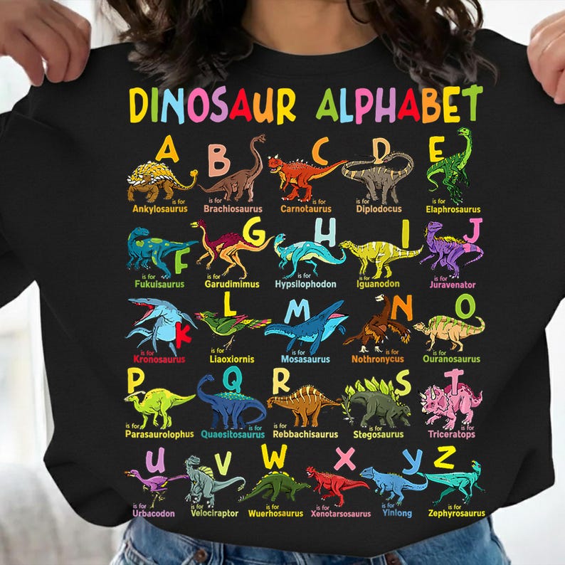 Dinosaur Alphabet Chart | A-Z Dino Names, Preschool Clipart (PNG) - Etsy