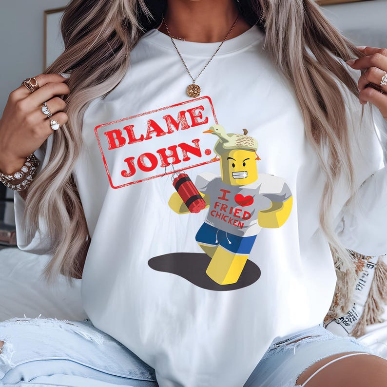 Blame John Roblox Meme PNG: I Love Fried Chicken Gamer Art (digital ...