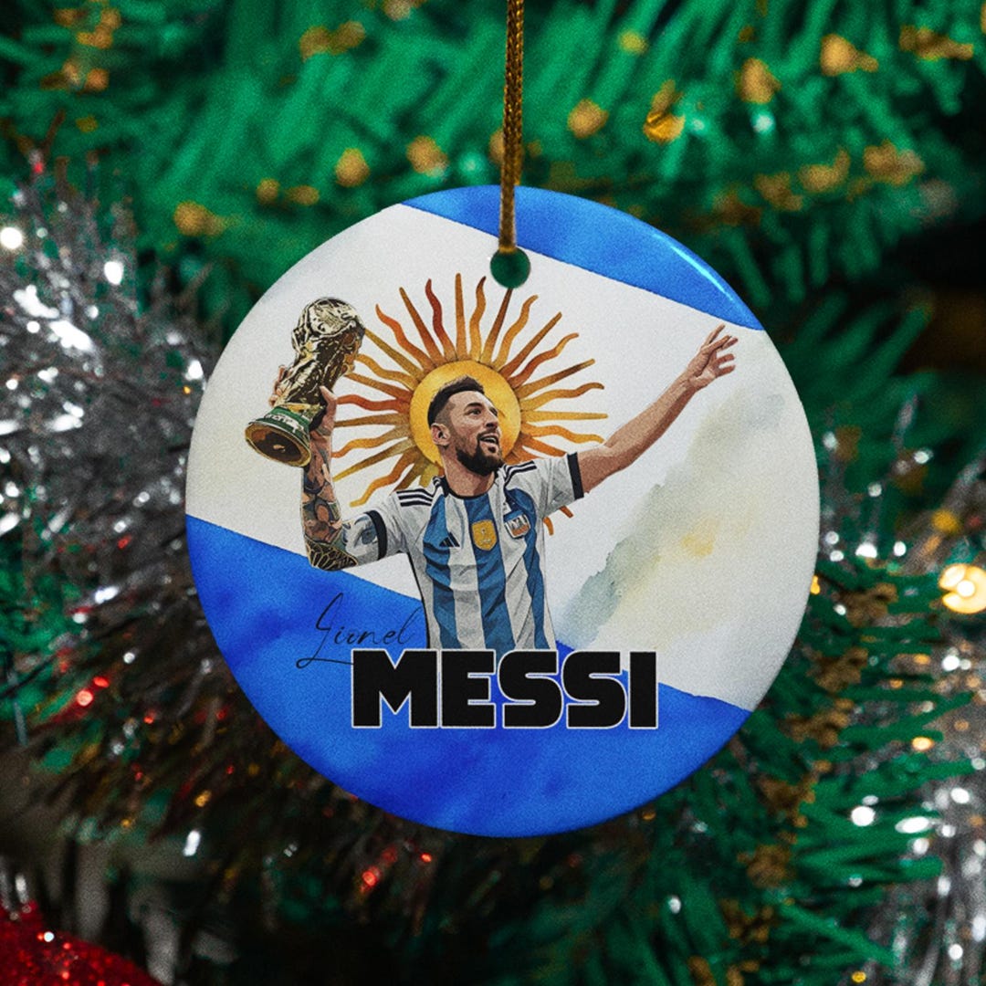 Messi World Champion Ornament, Argentina Legend Inspired Soccer Custom ...